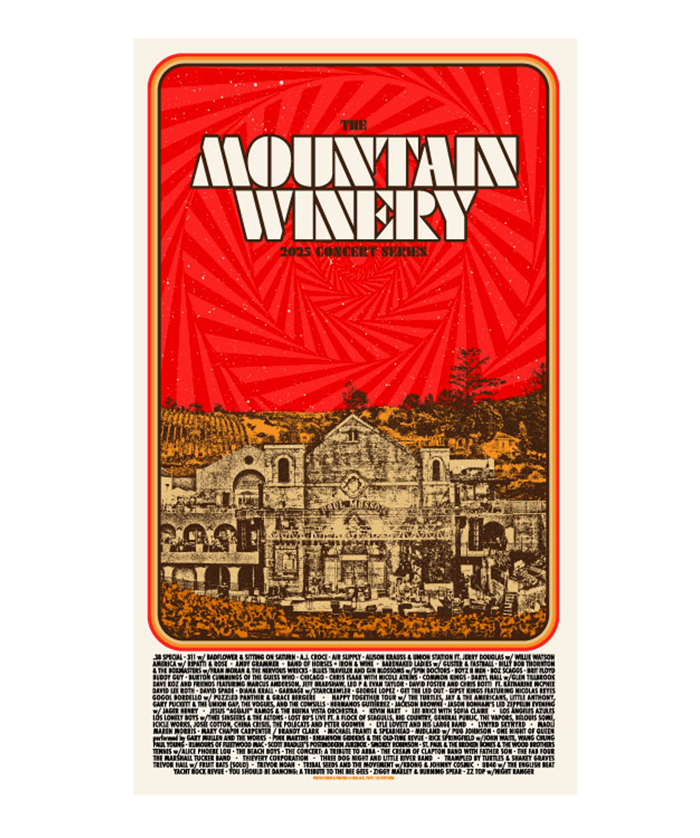 Mountain Winery Poster 2025 (Screen Printed) – Mountain Winery Store
